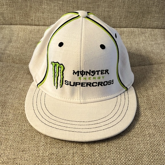 Monster Energy | Accessories | Monster Energy Supercross White Flex Fit ...
